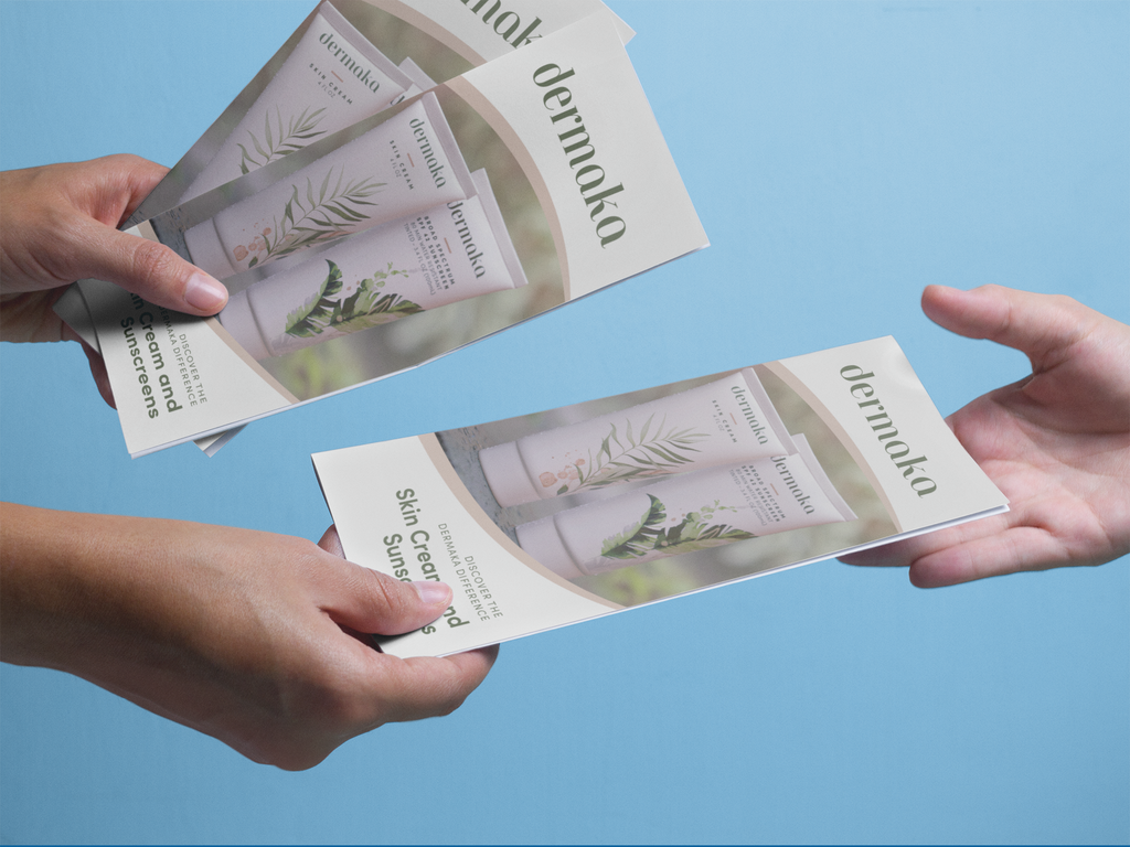 4 Panel Marketing Brochures (25 Pack) – Dermaka