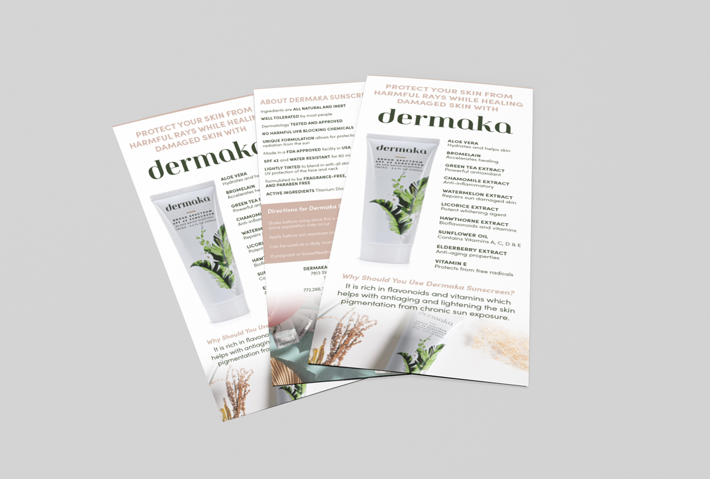 Dermaka Sunscreen Rack Cards (50 Pack)